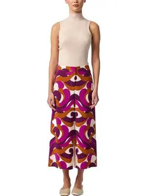 Trina Turk Printed Cropped Wide-leg Pant - Multi