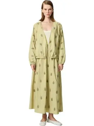 NOCTURNE Printed Kimono - Olive Green