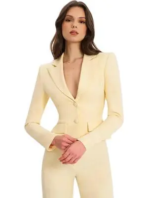 MISS CIRCLE Tailored Slim Blazer - Yellow