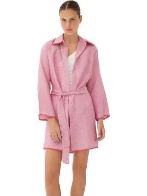 LABECA LONDON Short Linen Mini Kaftan - Pink
