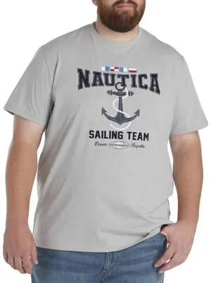 NAUTICA Big & Tall Anchor Graphic Tee - Grey