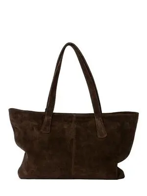 TAH Margot Carryall Tote Chocolate Suede