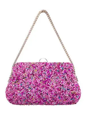 Nina Embellished Clutch With Chain Strap Fuchsia Multi