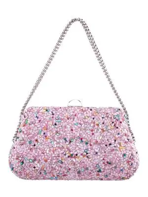 Nina Embellished Clutch With Chain Strap Icy Pink Multi