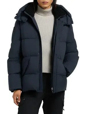 Moose Knuckles Everest 3q Quilted Down Hooded Jacket - Navy