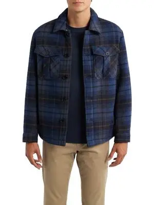 Robert Barakett Kaden Plaid Overshirt - Navy
