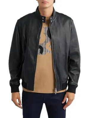 BOSS Monier Leather Zip Jacket