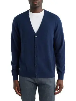 Nordstrom V-Neck Cashmere Cardigan Navy Still