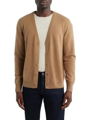 Nordstrom V-neck Cashmere Cardigan - Tan Cartouche