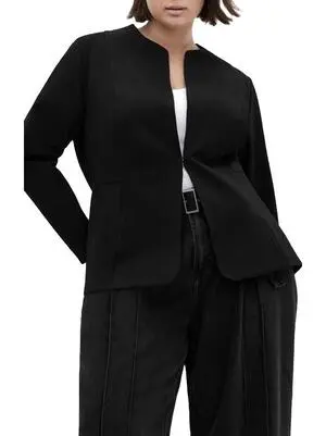 City Chic Peyton Ponte Blazer - Black