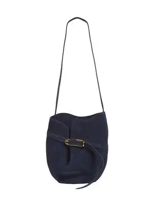 LIFFNER Belted Leather Bucket Bag - Navy