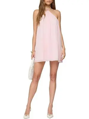EDIKTED Emeline Open Back Halter Minidress - Light-pink