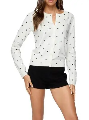 EDIKTED Polka Dot Cardigan - Black-and-white