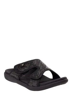 REVITALIGN Kholo Raffia Slide Sandal - Black