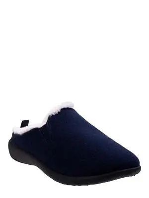 REVITALIGN Dundee Faux Shearling Lined Slipper - Navy