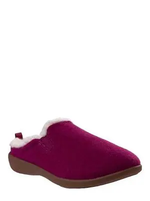 REVITALIGN Dundee Faux Shearling Lined Slipper - Red Plum