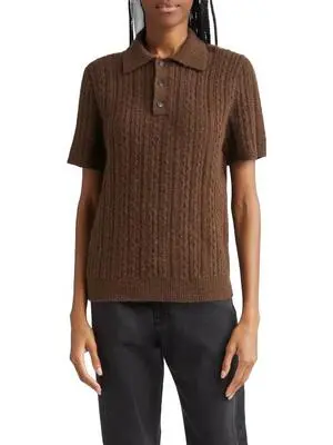 MAISON MARGIELA Wool-blend Polo Sweater - Brown