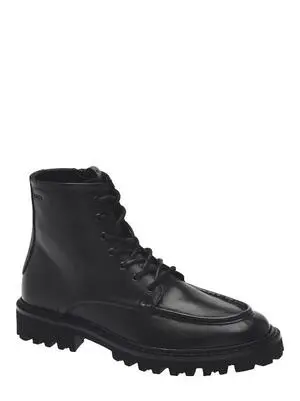 Hugo Boss Julio Lugged Moc Toe Leather Boots - Black