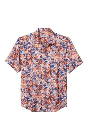 Tommy Bahama Bahama Coast Royal Palms Leaf Print Islandzone® Short Sleeve Button-up Shirt - Majorca
