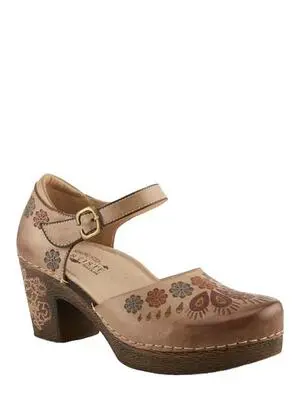 SPRING STEP SHOES Bridgitte Clog Beige Multi