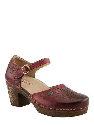 SPRING STEP SHOES Bridgitte Clog Dark Red Multi