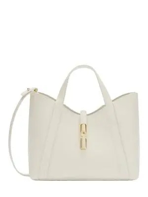 Furla Goccia Grained Leather Handbag Beige