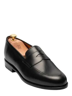 MORJAS Leather Penny Loafer Black Calf