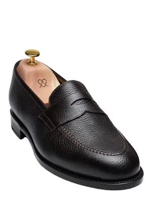 MORJAS Leather Penny Loafer Brown Grain