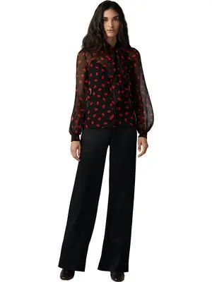 Diane Von Furstenberg Garcele Blouse - Capsule Lips Signature Red