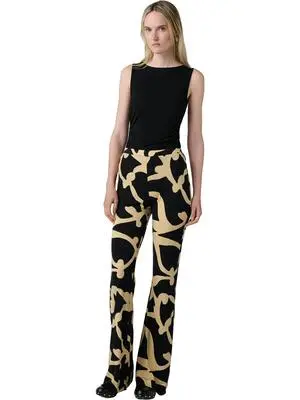 Diane Von Furstenberg Brooklyn Pants Giant Arobesque Black