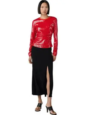 Diane Von Furstenberg Marlene Sequin Top - Signature Red Sequin