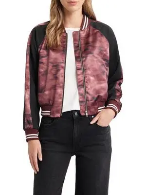 CITY BLUES Satin Bomber Jacket