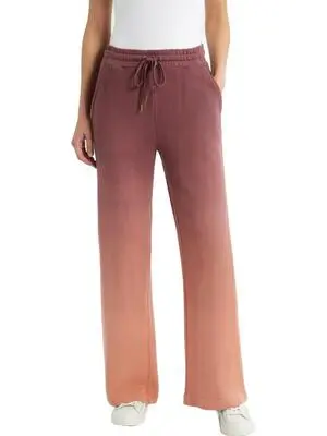 CITY BLUES Ombré Dip Dye Drawstring Lounge Pants - Merlot