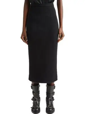 Dolce & Gabbana Virgin Wool Pencil Skirt - Nero