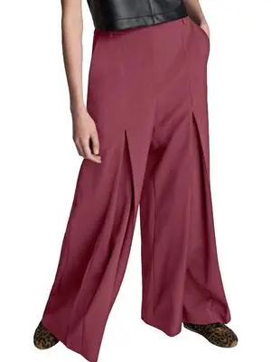 KENNETH COLE Inverted Pleat Wide Leg Pants - Sugar Beet