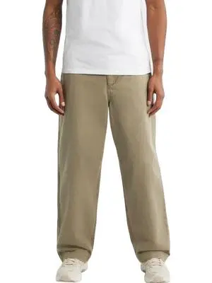 Obey Commons Flat Front Cotton Twill Chinos Mermaid Faded Wash