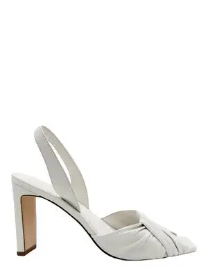 DANIELLA SHEVEL Skyler Nappa Leather Slingback Pumps - White