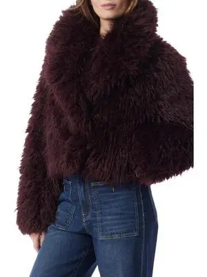 DO BY DEE OCLEPPO Pilar Faux Fur Jacket - Maroon Banner