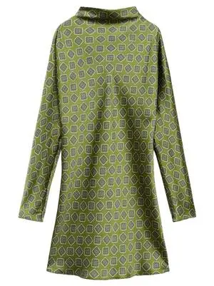 Mango Medallion Print Satin Mini Dress - Green