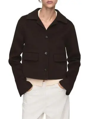 Mango Wool-blend Jacket - Coffee
