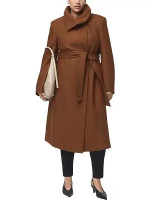 Mango Manteco Virgin Wool-blend Coat - Medium Brown