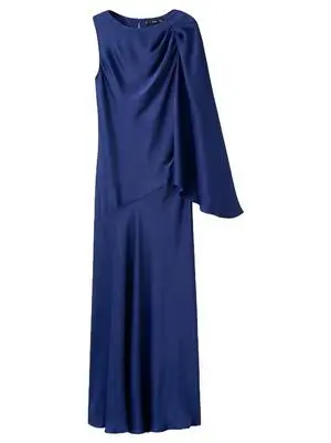 MANGO Asymmetric Satin Maxi Dress