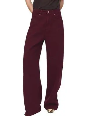 Mango High-rise Balloon Jeans - Wine