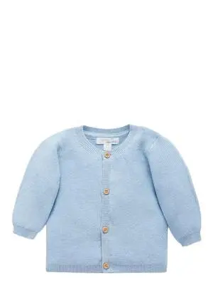 PUREBABY Textured Knit Cardigan - Blue Melange