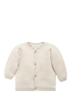 PUREBABY Textured Knit Cardigan - Wheat Melange