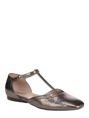Naturalizer Caresse T-Strap Flats Pewter