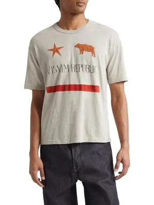 Visvim Jumbo Republic Oversize Graphic T-shirt - Grey