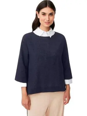 MASAI COPENHAGEN Madarmi 3/4 Sleeve Top - Navy Blazer