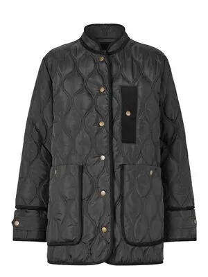 MASAI COPENHAGEN Long Sleeve Padded High Neck Coat - Black