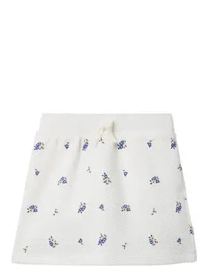Janie And Jack Quilted Floral Skirt - White